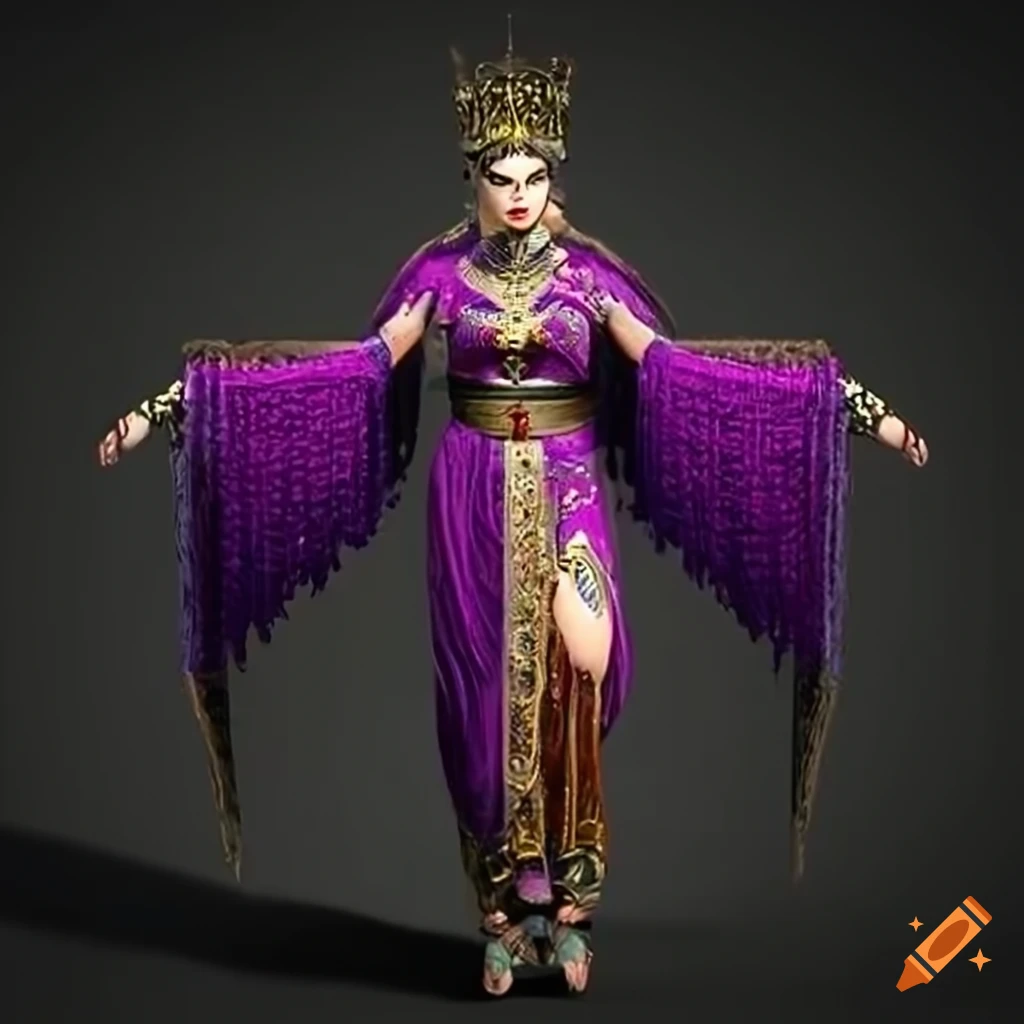 Byzantine punk female character in opulent and edgy attire on Craiyon