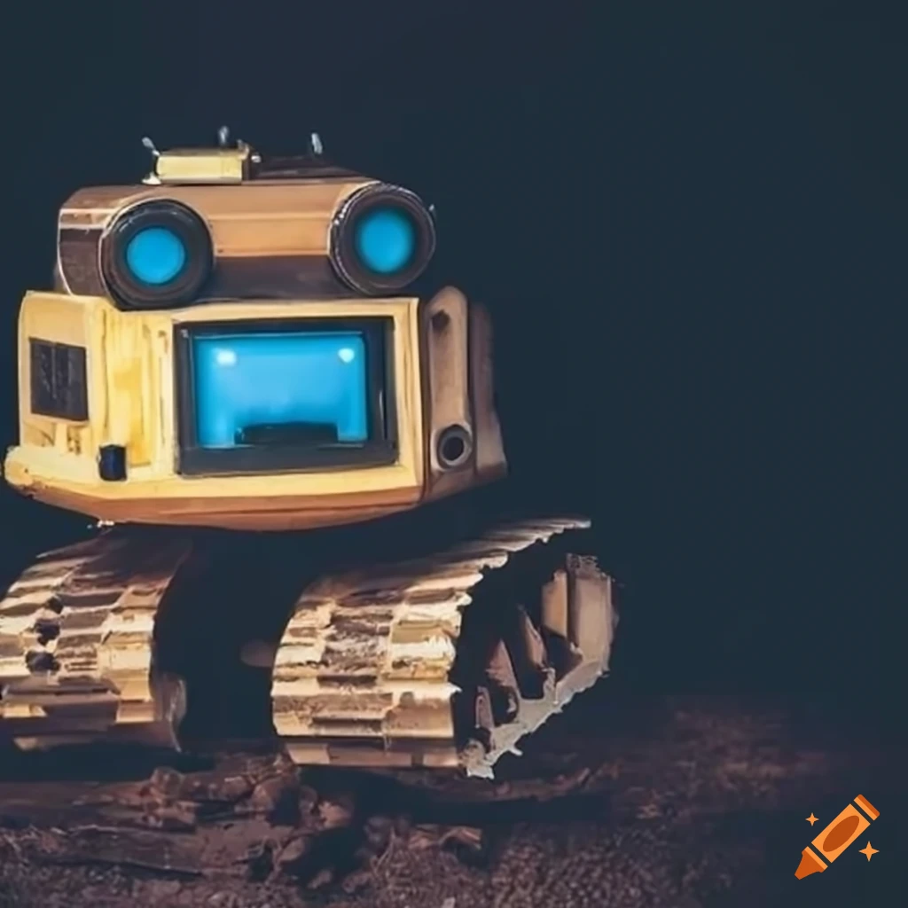 Cute bulldozer robot in a realistic style on Craiyon