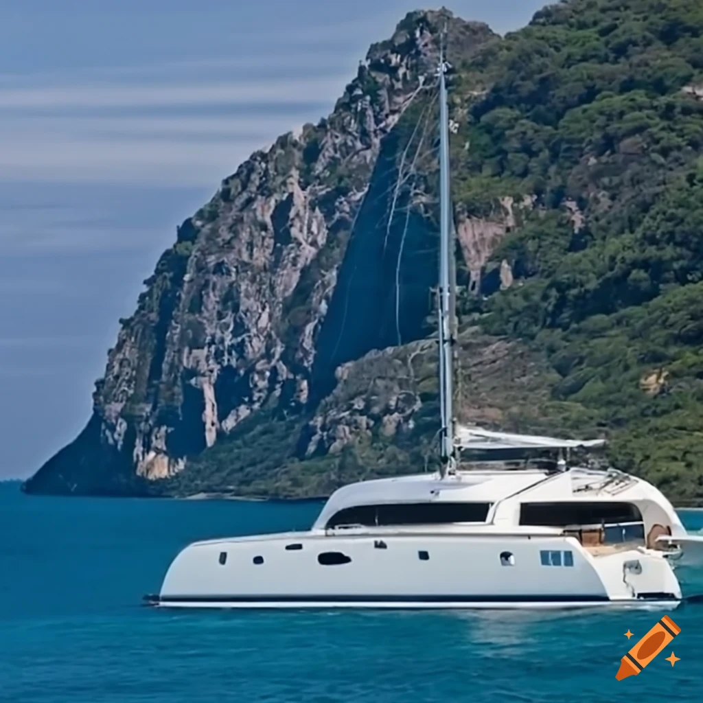 Lars as skipper on an elba 45 catamaran on Craiyon