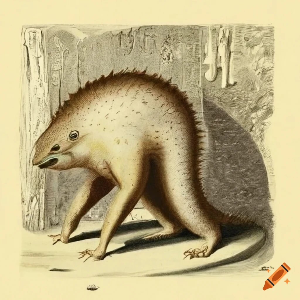 Antique science book illustrations of strange and unknown creatures on Craiyon