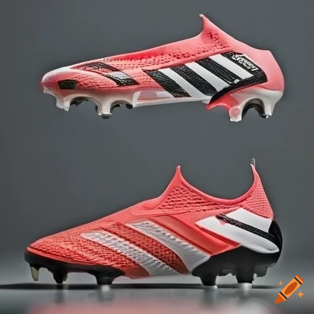 Adidas Predator football boot in vibrant red and black design on Craiyon