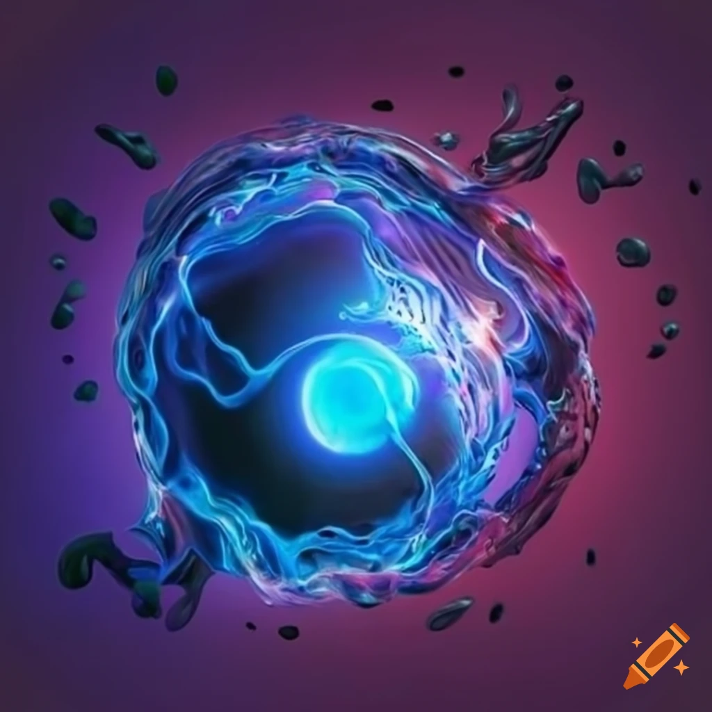 Electric blue orb with intricate details on Craiyon