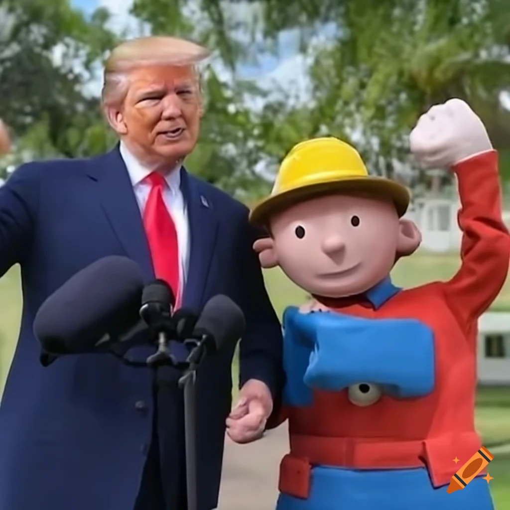 Bob the Builder and President Trump having a friendly conversation on a ...