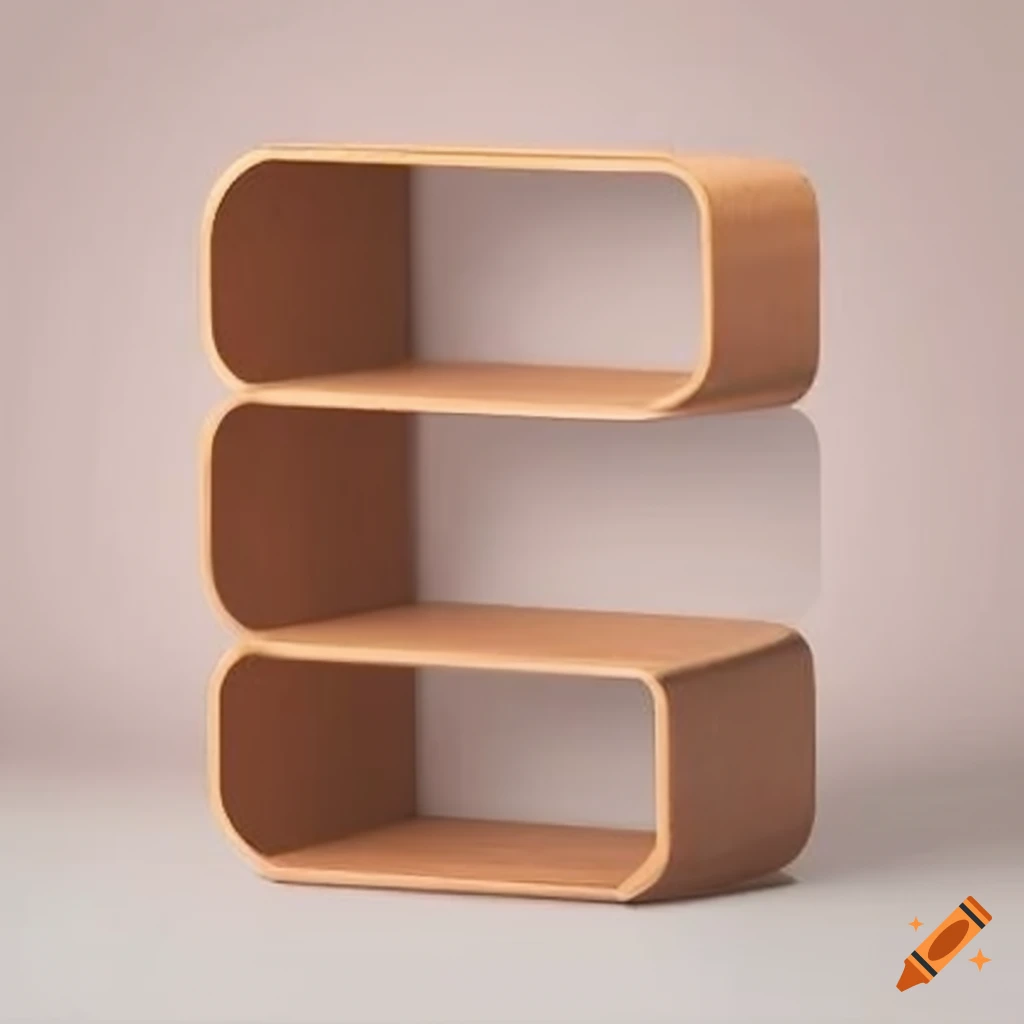 Cube wooden shelf with rounded corners on Craiyon