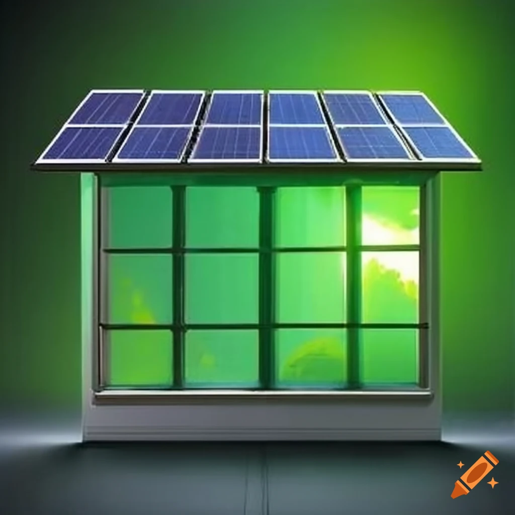 Solar panel next to green window on Craiyon