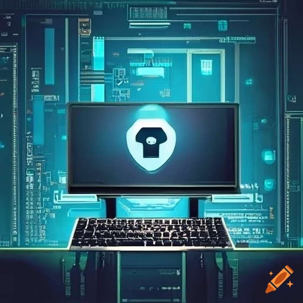 Cyber security computer on Craiyon