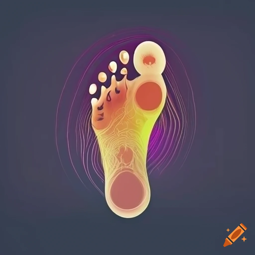Intricate reflexology foot massage chart design on Craiyon