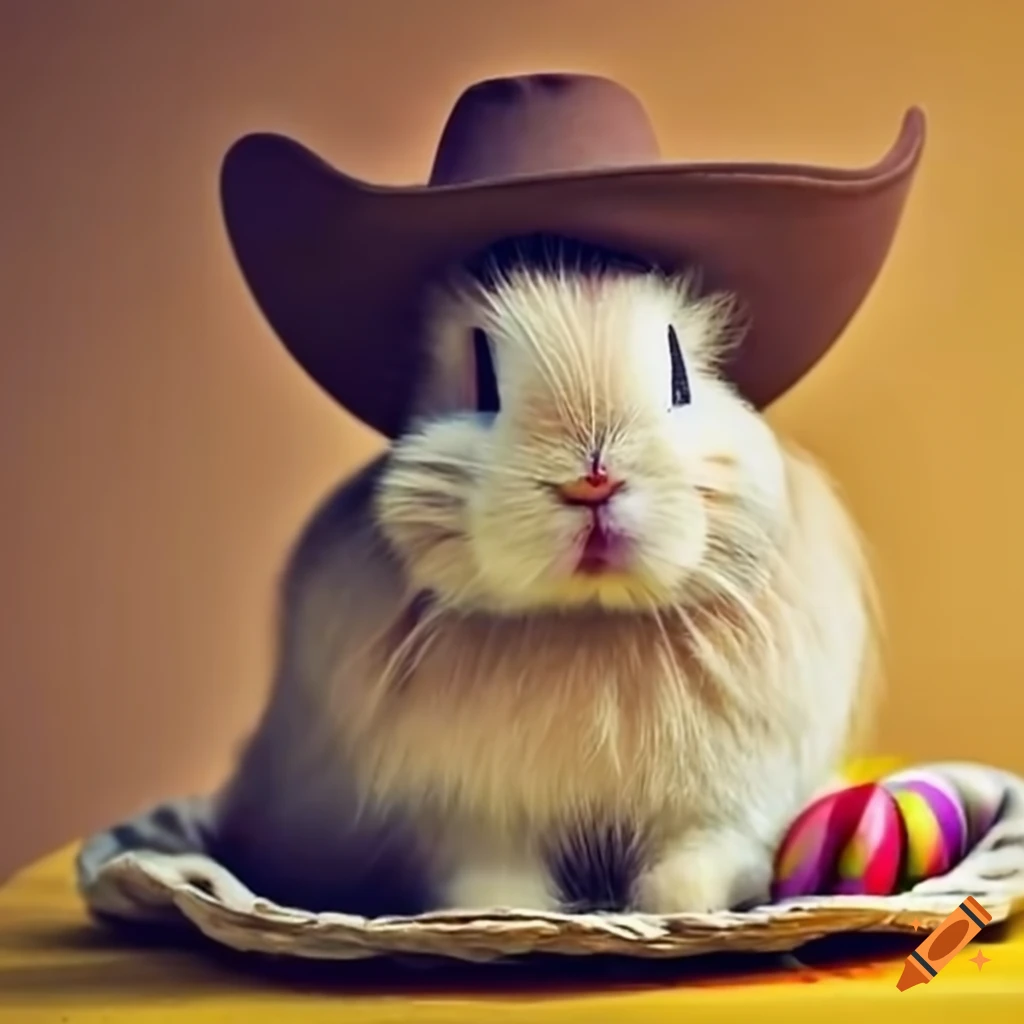 Cowboy hat on an easter bunny on Craiyon