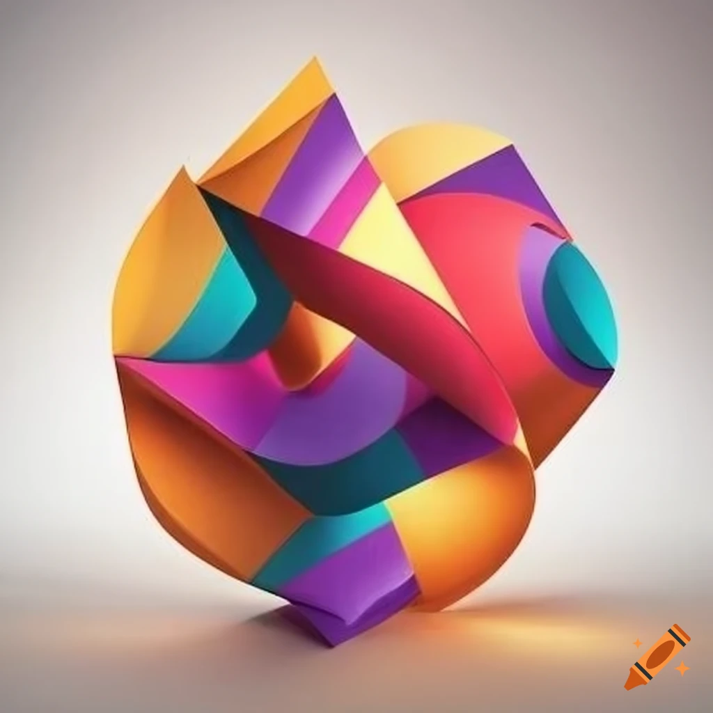 Abstract art with intricate intersecting shapes on Craiyon