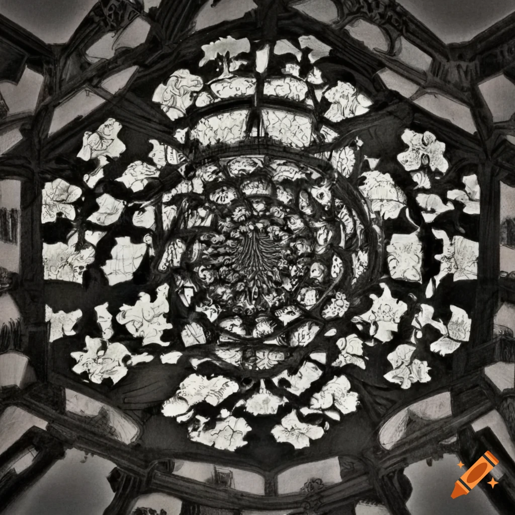 Gothic architecture in the style of M.C. Escher's Relativity on Craiyon