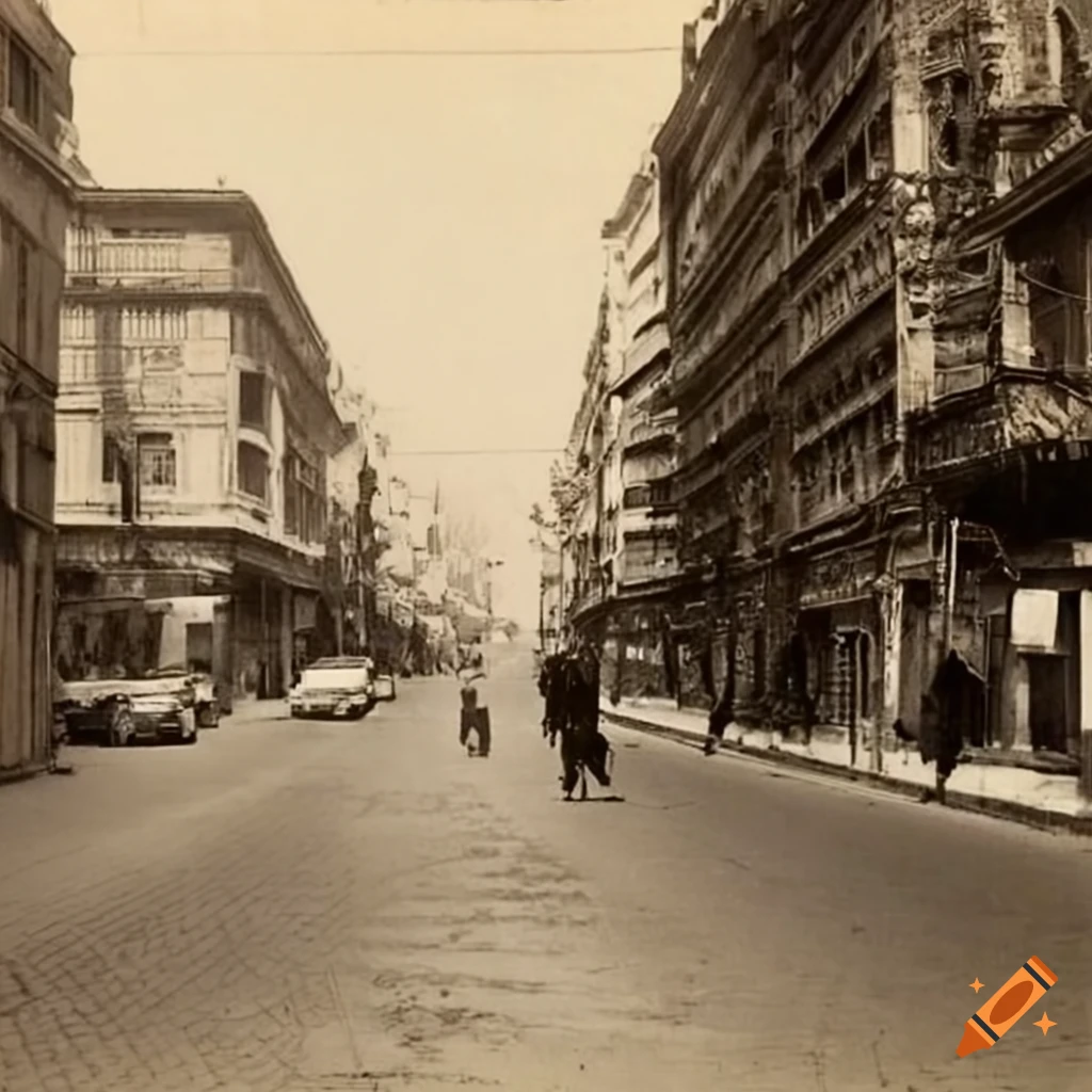 Tehran streets in 1910 on Craiyon