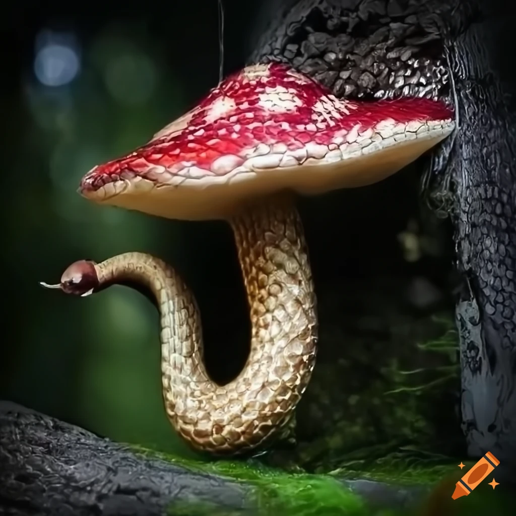 Fantasy vampire mushroom lightning snake in a steampunk setting on Craiyon