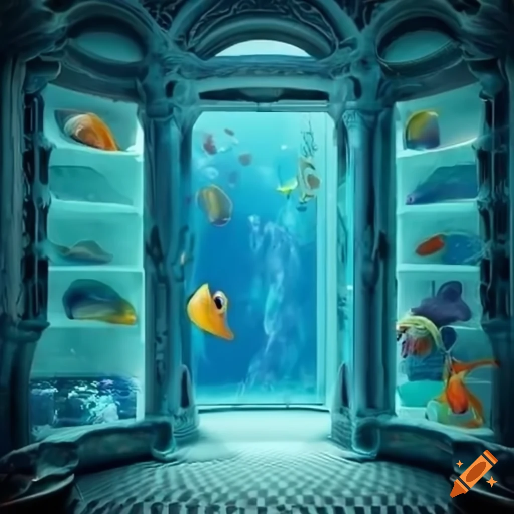 Fantasy underwater closet with an ocean motif on Craiyon