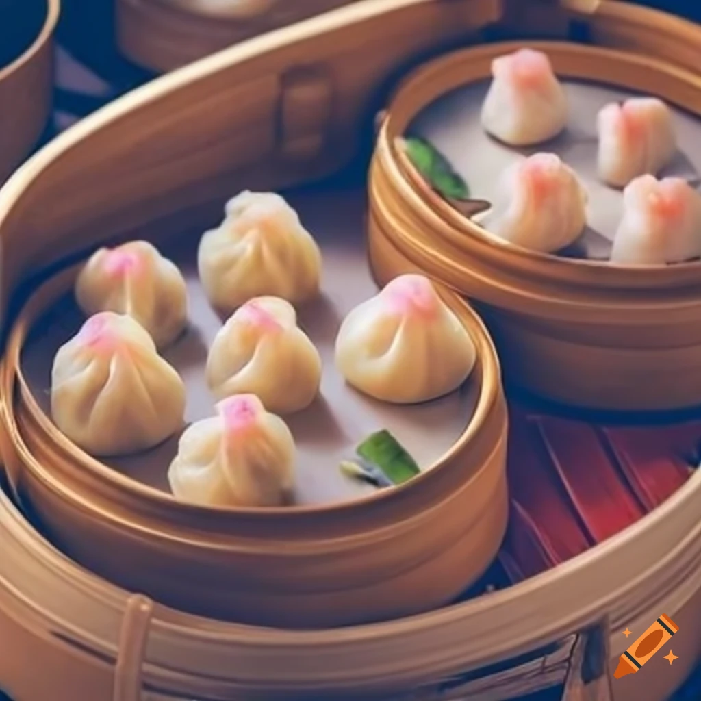 Hong kong dim sum depicted in watercolor style on Craiyon
