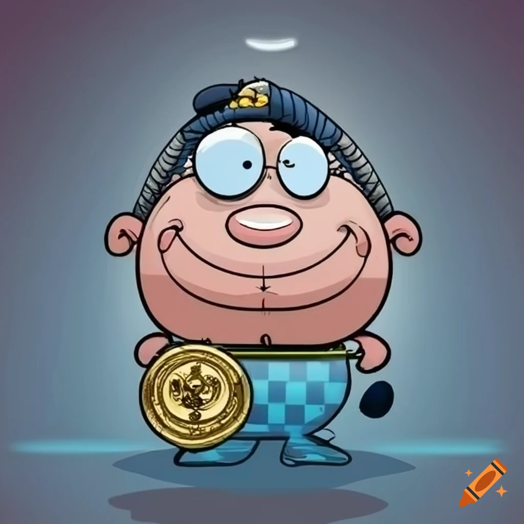 Colorful cartoon illustration of swimming champion michael phelps on ...