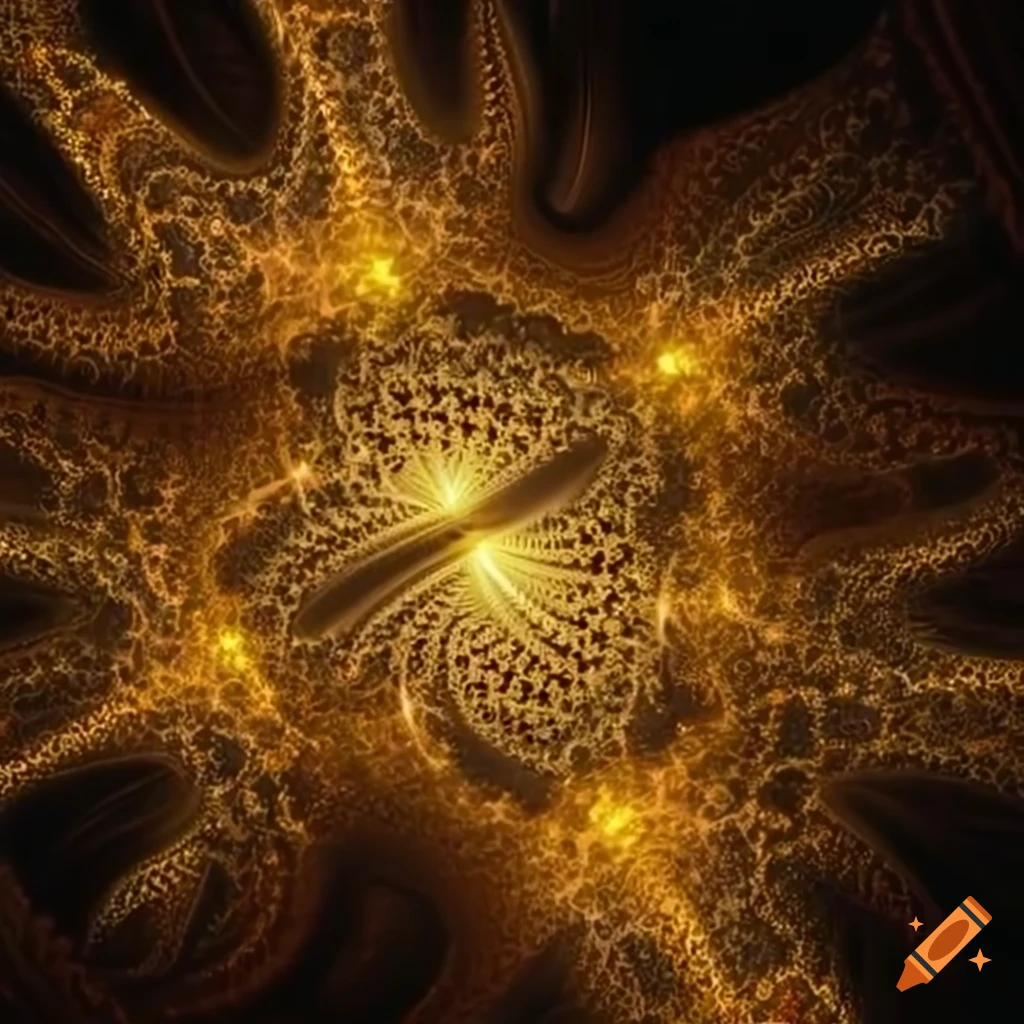 Quantum fractal with golden glow on Craiyon