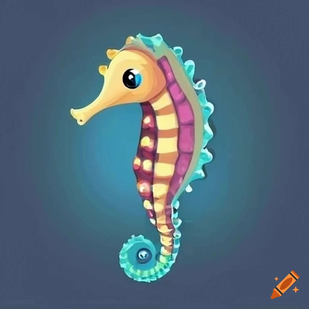 Cute seahorse on Craiyon