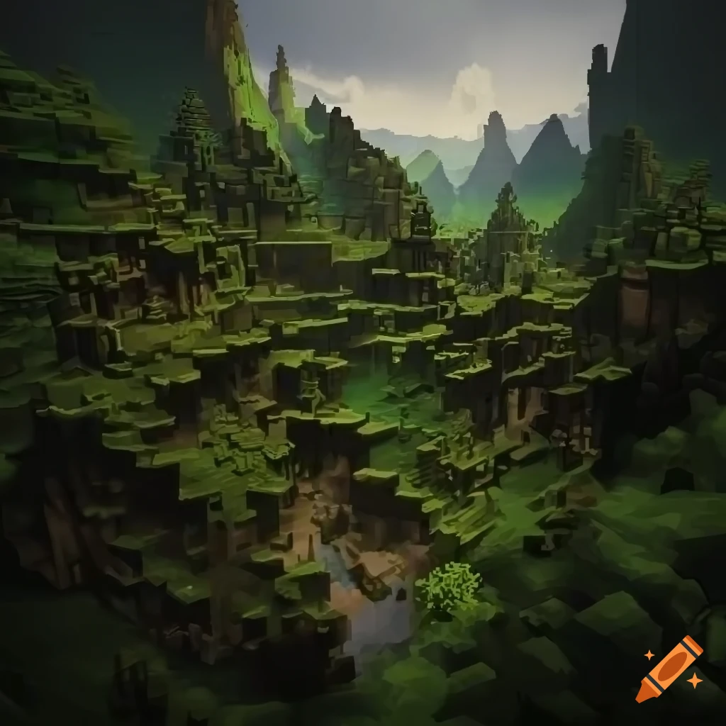 Fantasy terrain inspired by various landscapes and games on Craiyon