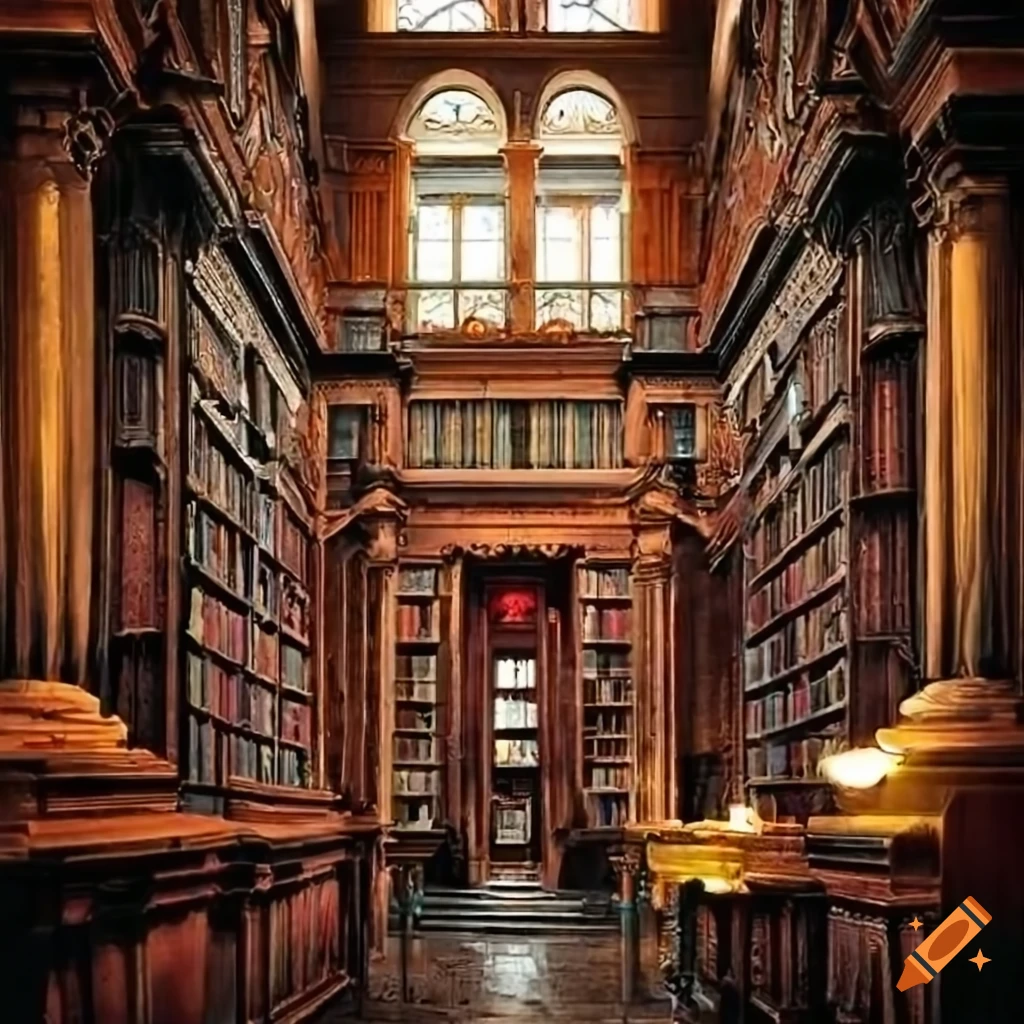 Victorian library interior on Craiyon