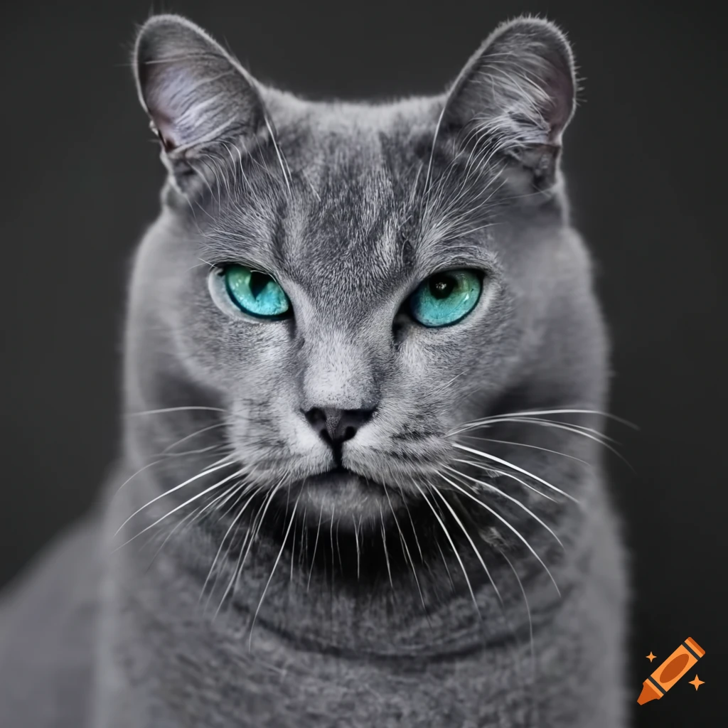 Blue gray cat face on Craiyon