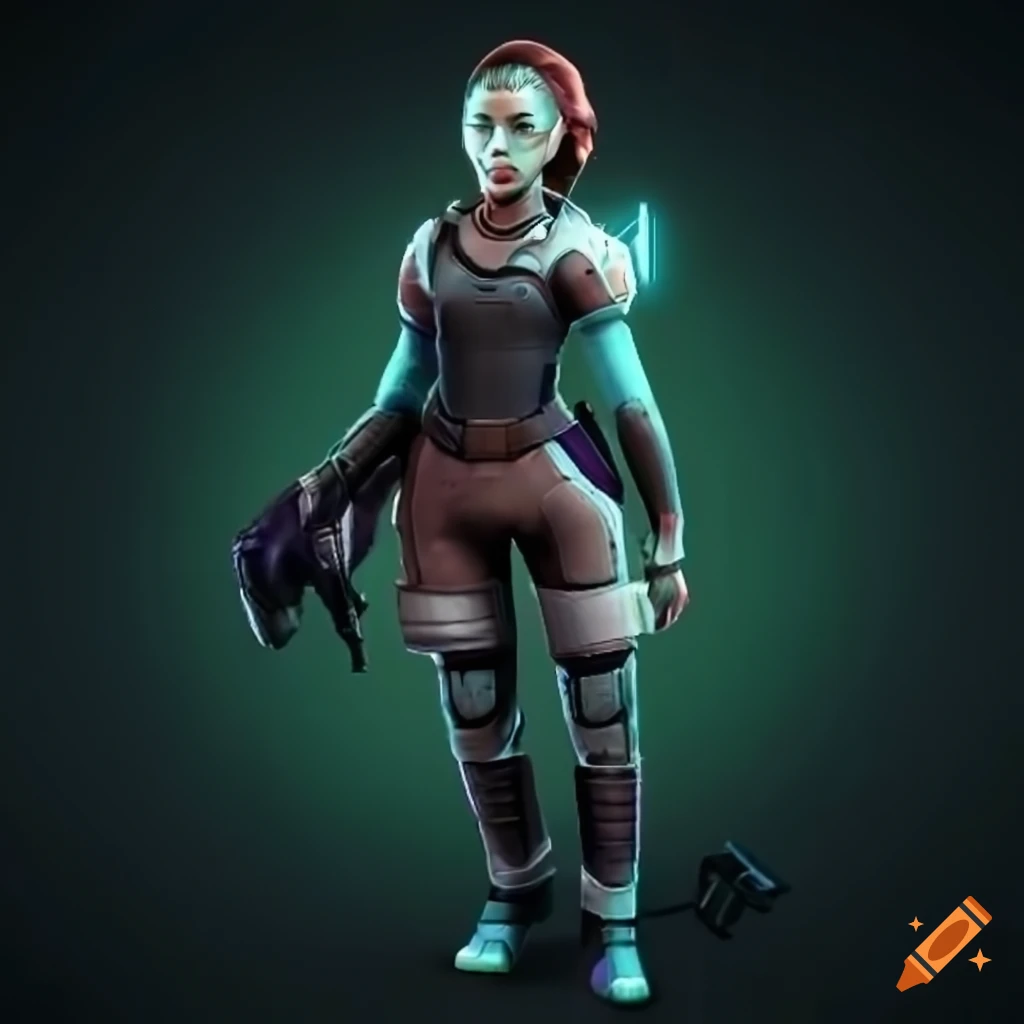Female temporal agent with futuristic weaponry inspired by ...