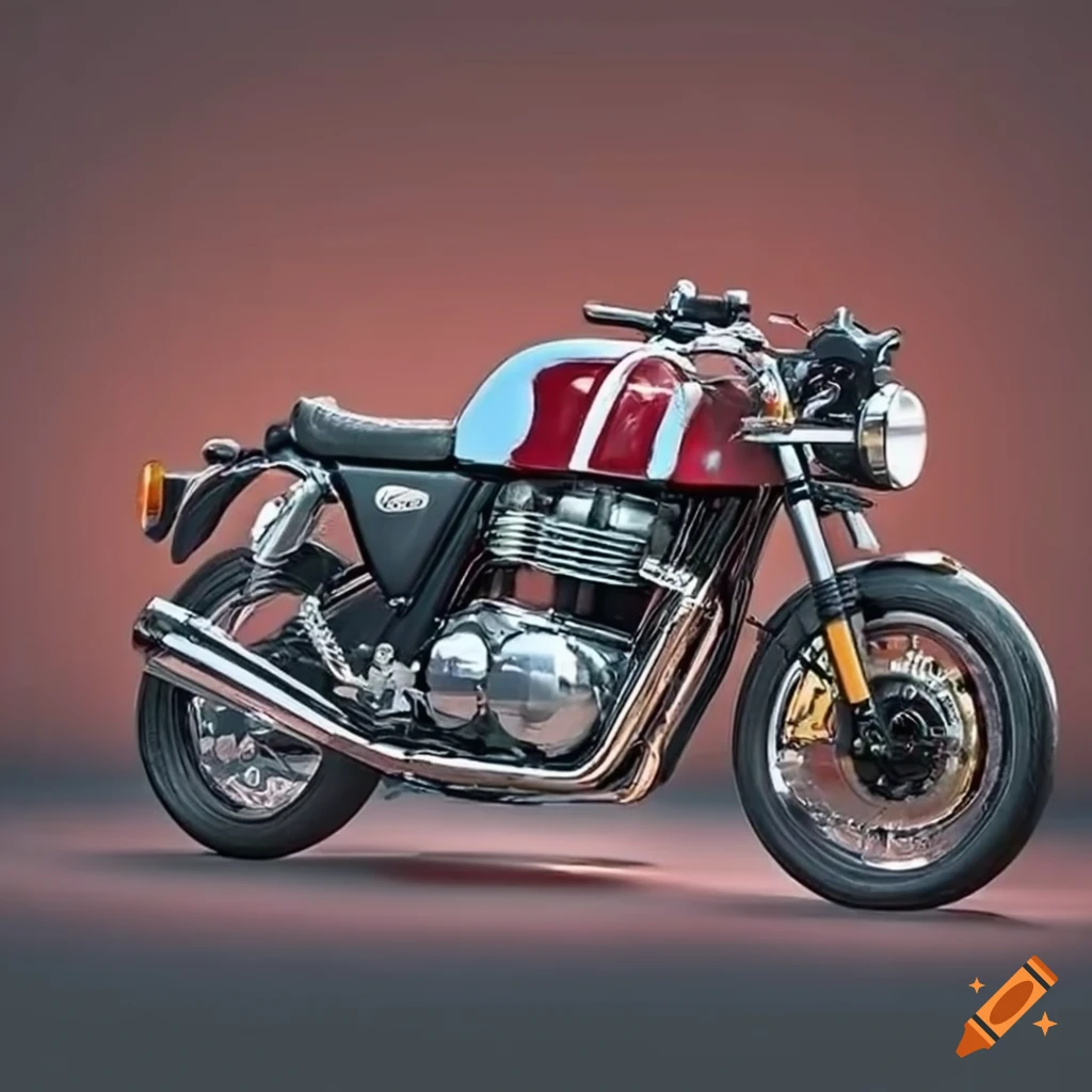 Royal Enfield Continental GT 650 with cherry red flaked paint and white ...
