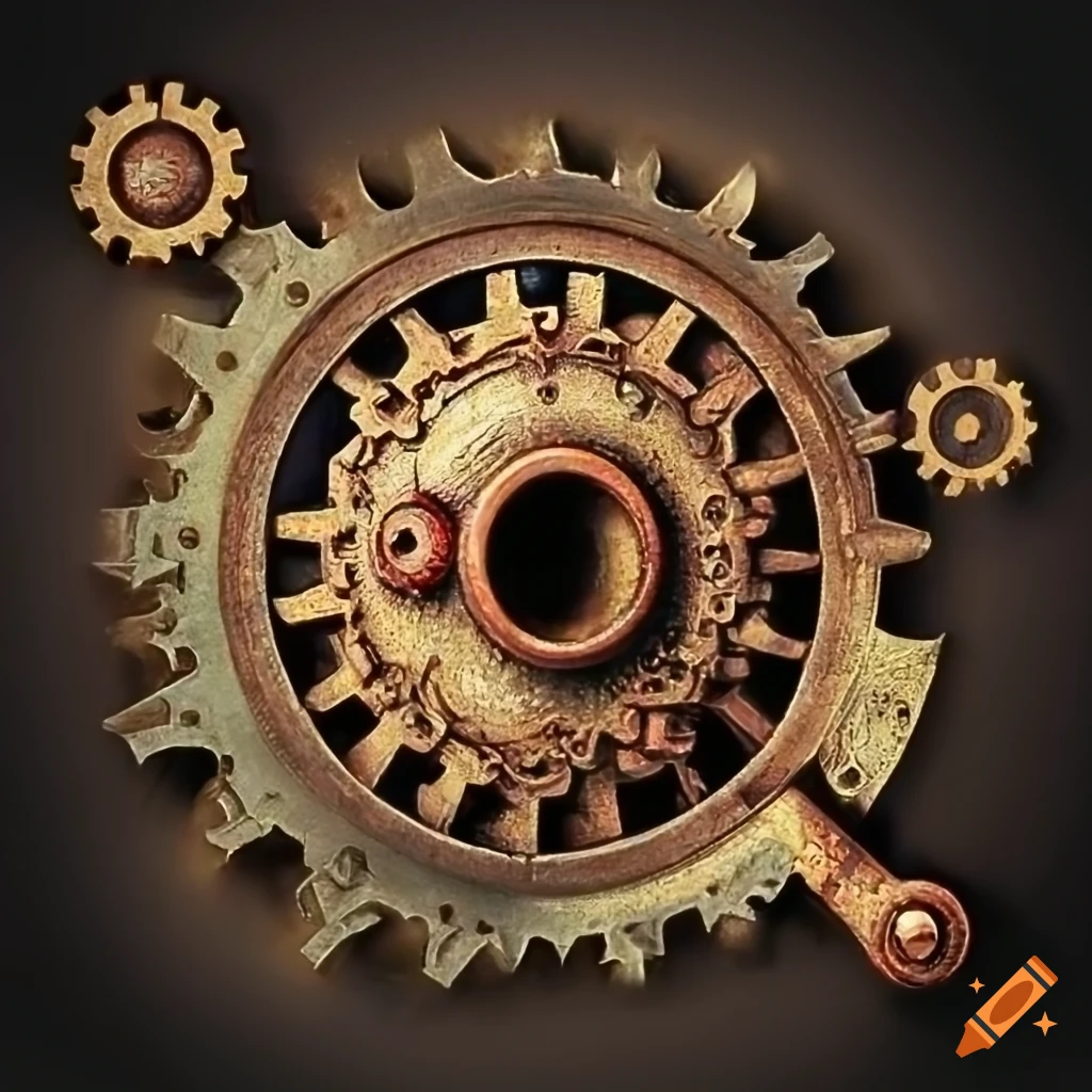 Steampunk cogs on Craiyon