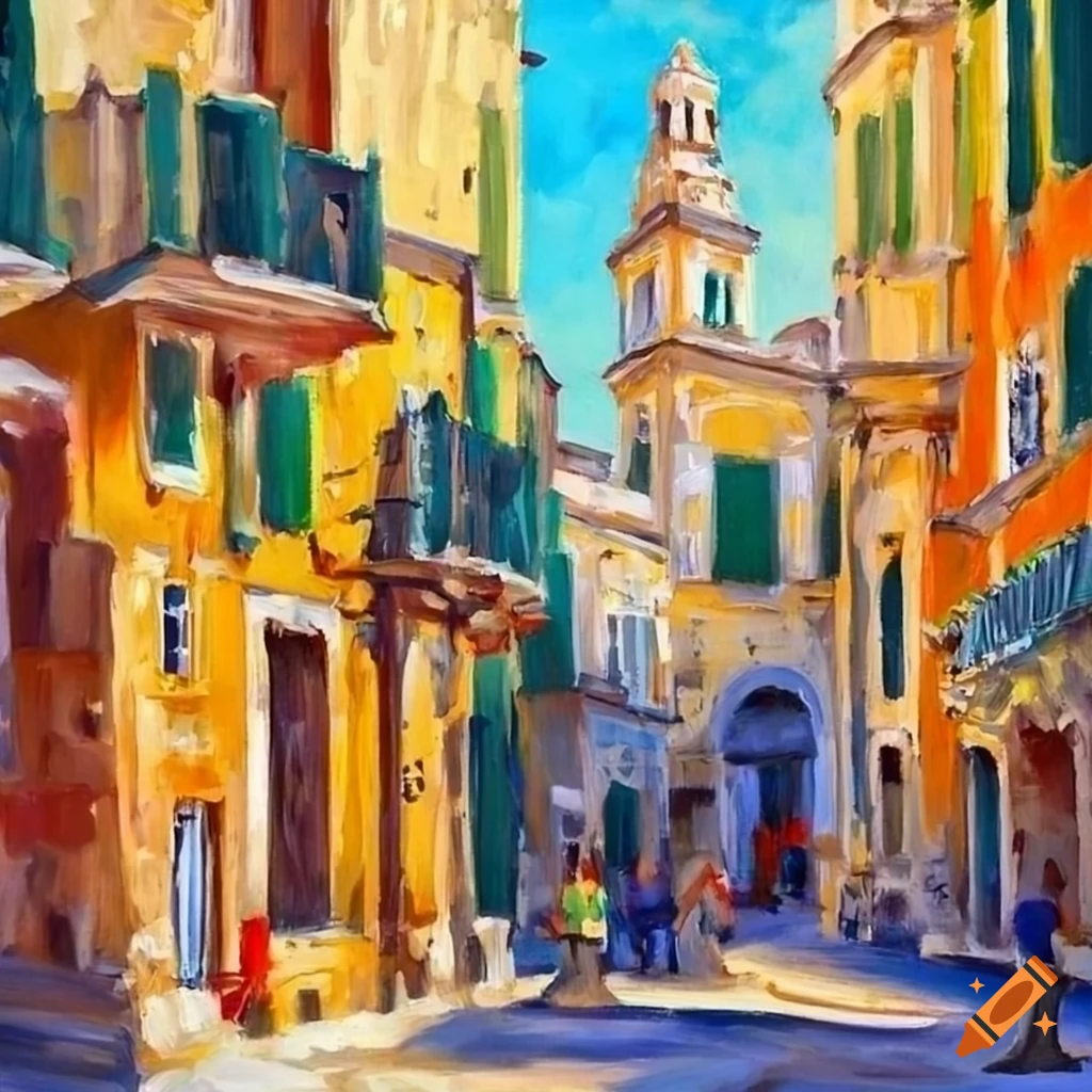 Painting of corfu town on Craiyon