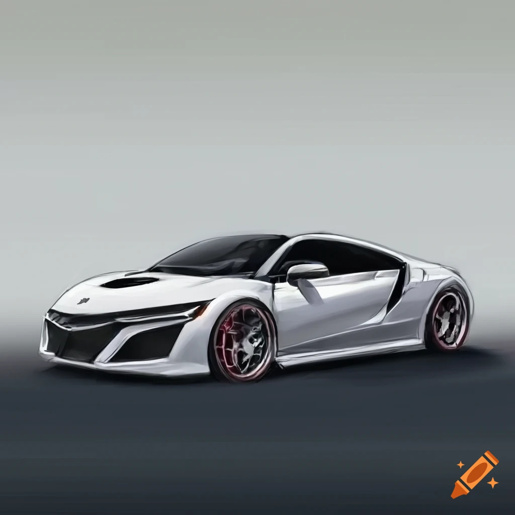 White honda nsx on blank background for wallpaper on Craiyon