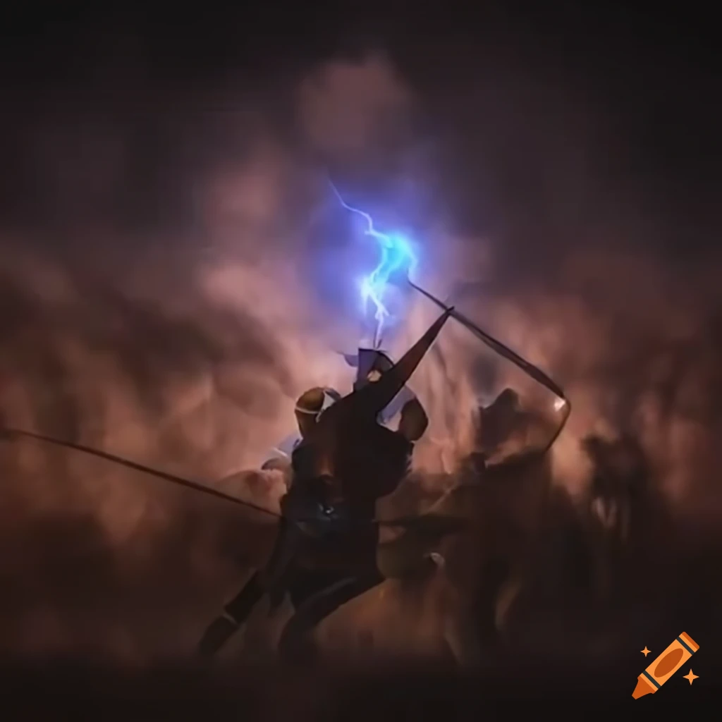 Epic fantasy battle between two knights clashing swords on Craiyon