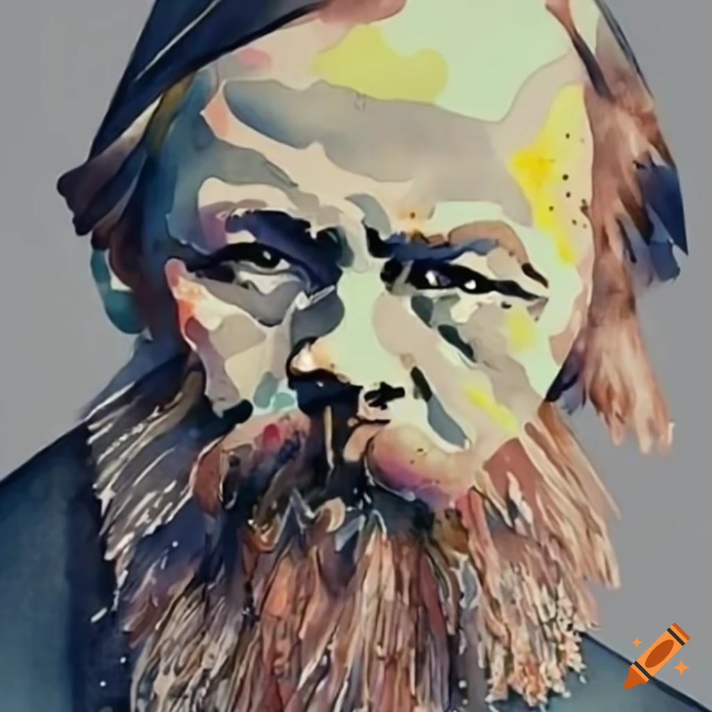 Fyodor dostoevsky's face with a contemporary haircut and beard on Craiyon