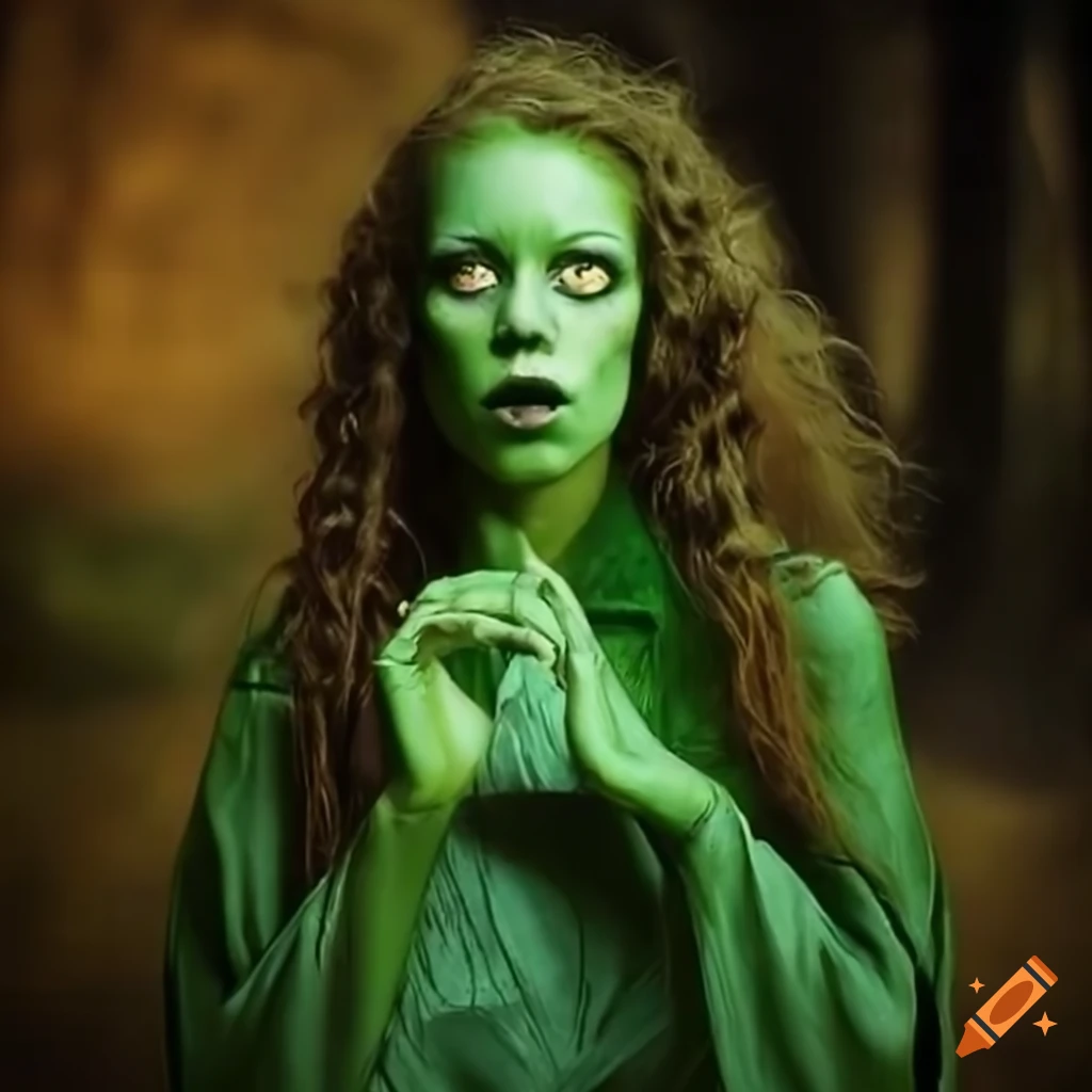 Green Hag reminiscent of the Wicked Witch of the North in fantasy style on Craiyon