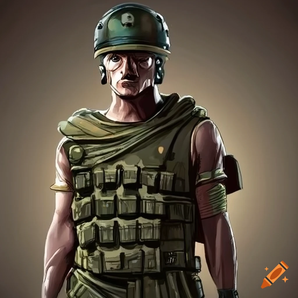 Julius caesar in modern military attire with a helmet in graphic novel ...