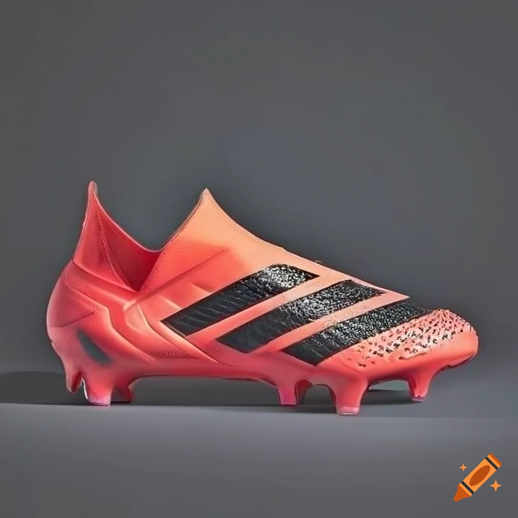 Adidas Predator football boot in vibrant red and black design on Craiyon