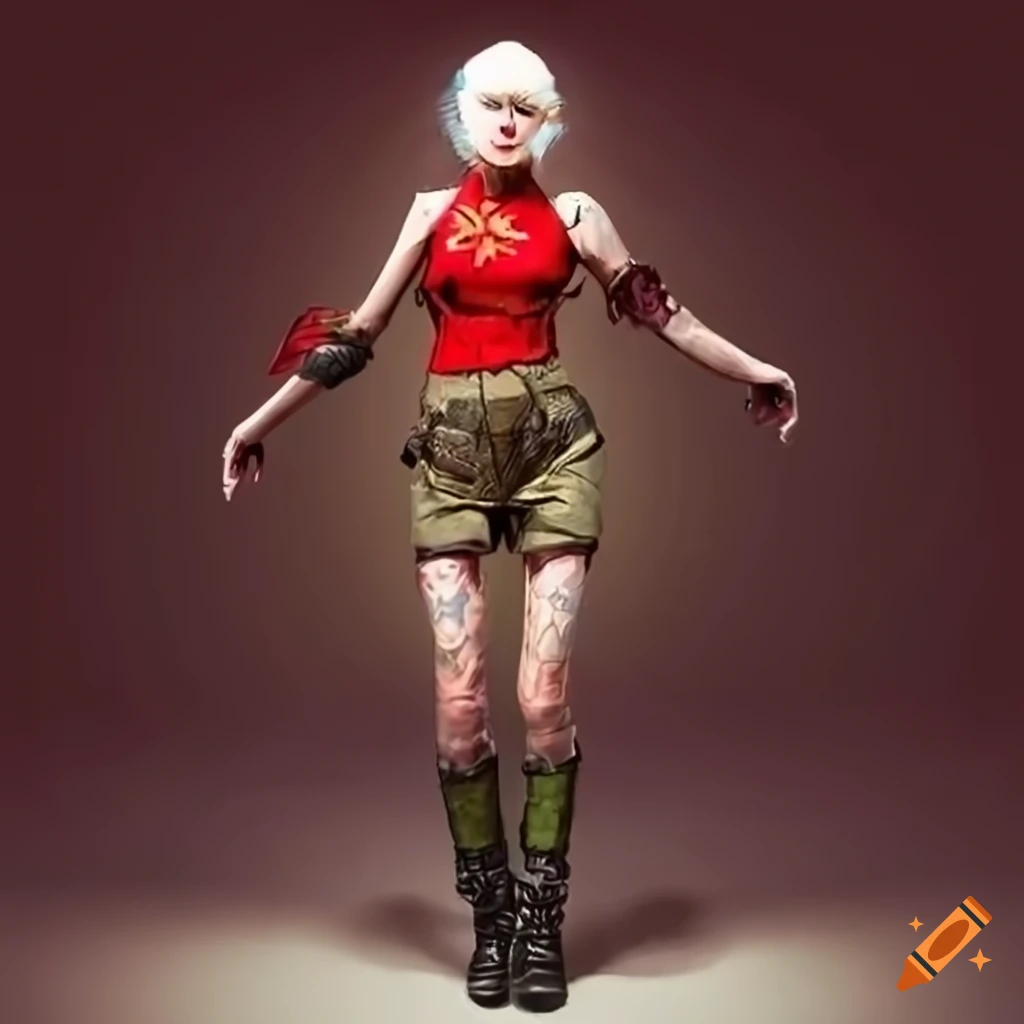 Soviet punk female character blending communism and rebellious spirit on Craiyon
