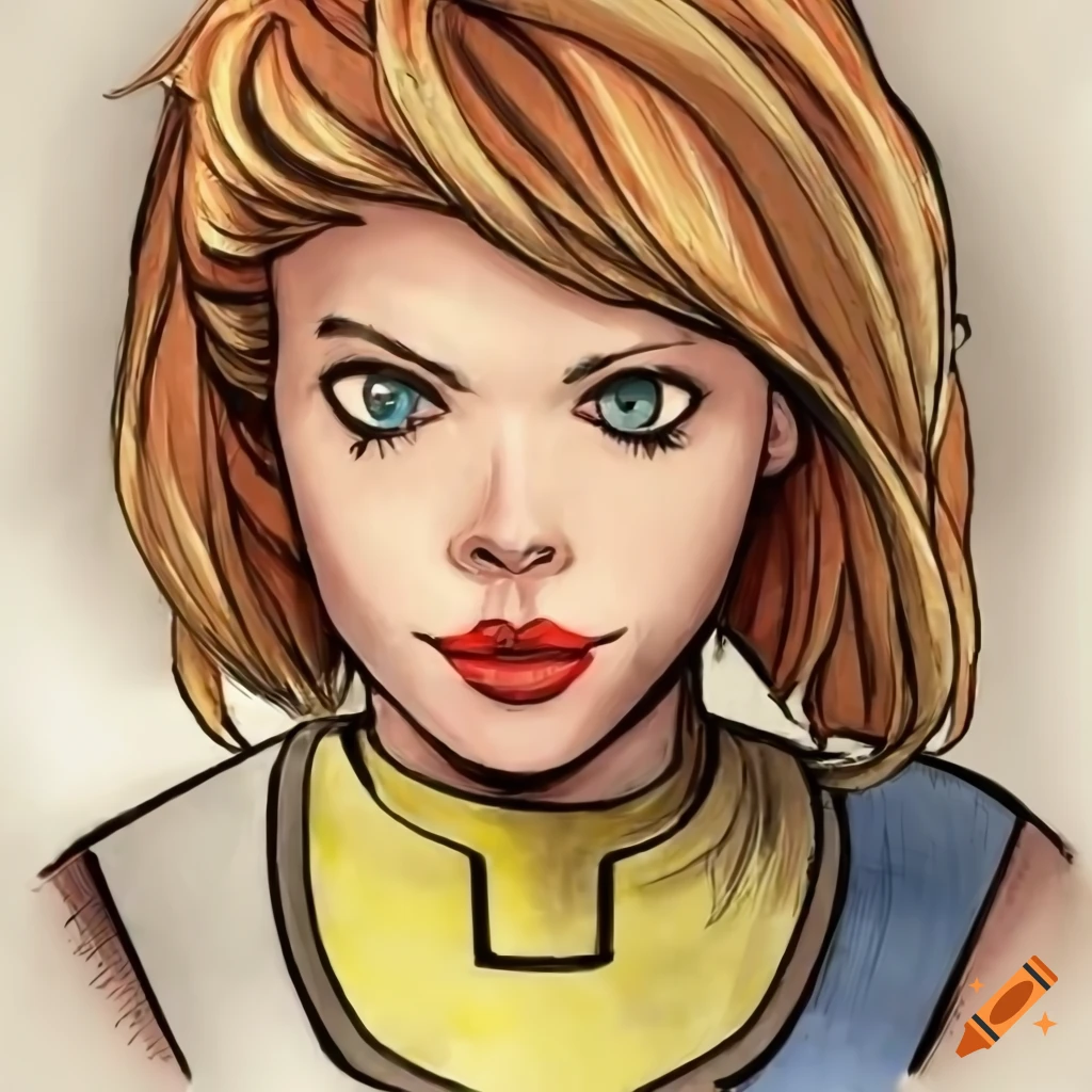Comic portrait of fallout vault girl in new vegas on Craiyon