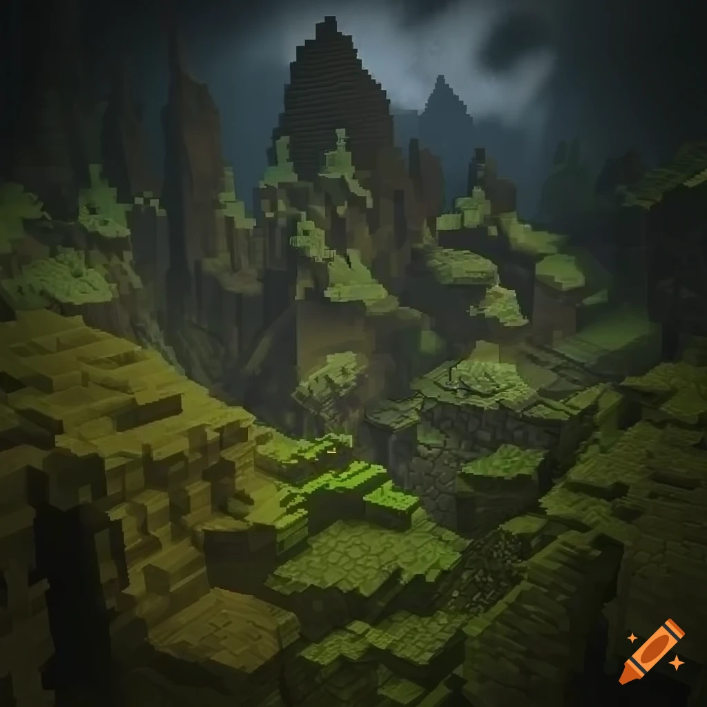 Fantasy terrain inspired by various landscapes and games on Craiyon