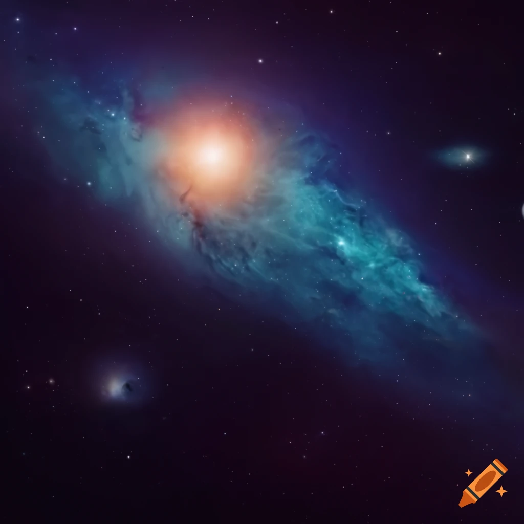 Distant galaxy floating in space on Craiyon