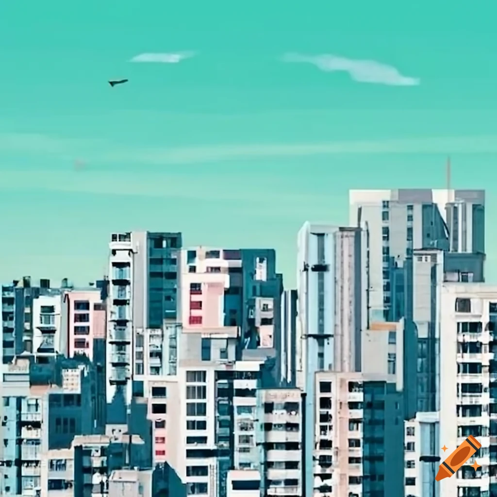 City with inadequate housing for its people on Craiyon