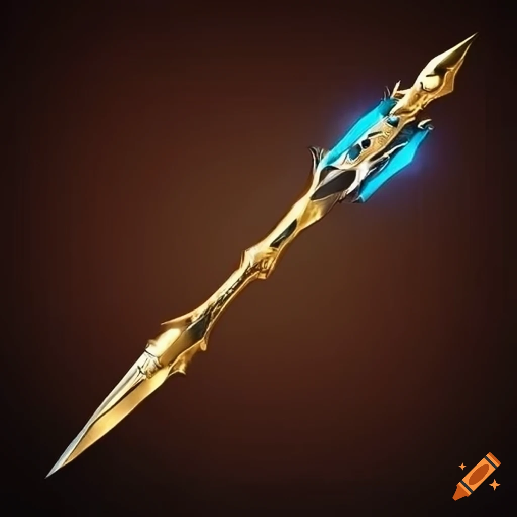 Cyber gold spear on Craiyon
