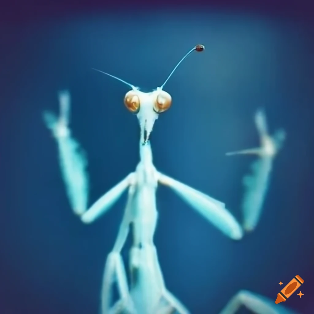 Mystical praying mantises with ethereal fairy fusion in vhs style on Craiyon