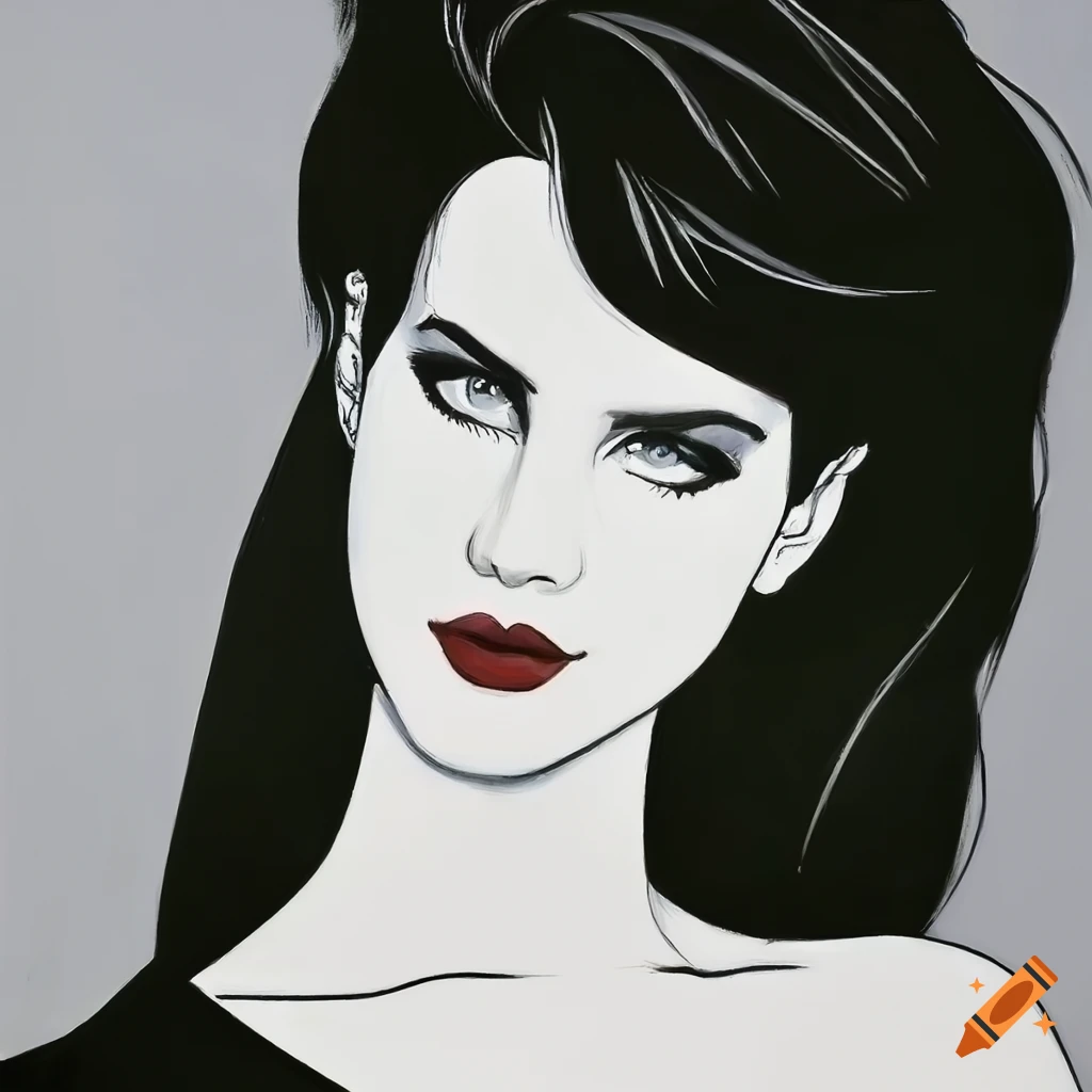 Portrait of lana del rey by patrick nagel in high definition on Craiyon