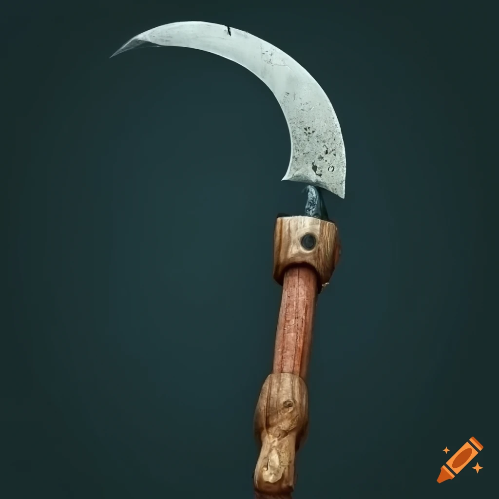 Tools of agriculture: scythe, sickle, and grain reaper on Craiyon
