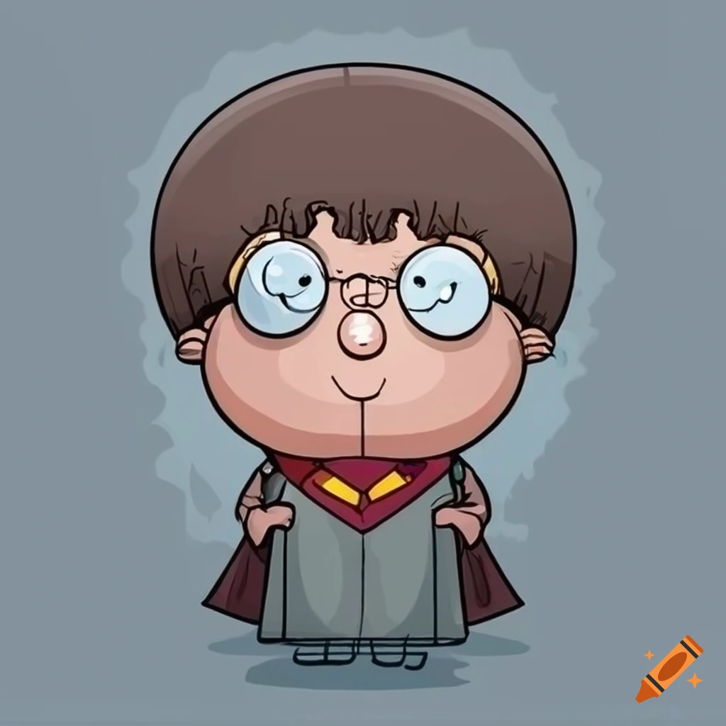 Colorful cartoon illustration of harry potter on Craiyon