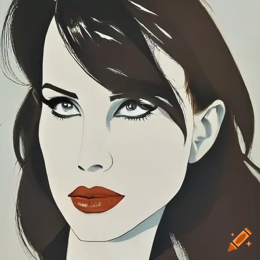 Close-up portrait of lana del rey by patrick nagel in high definition on Craiyon