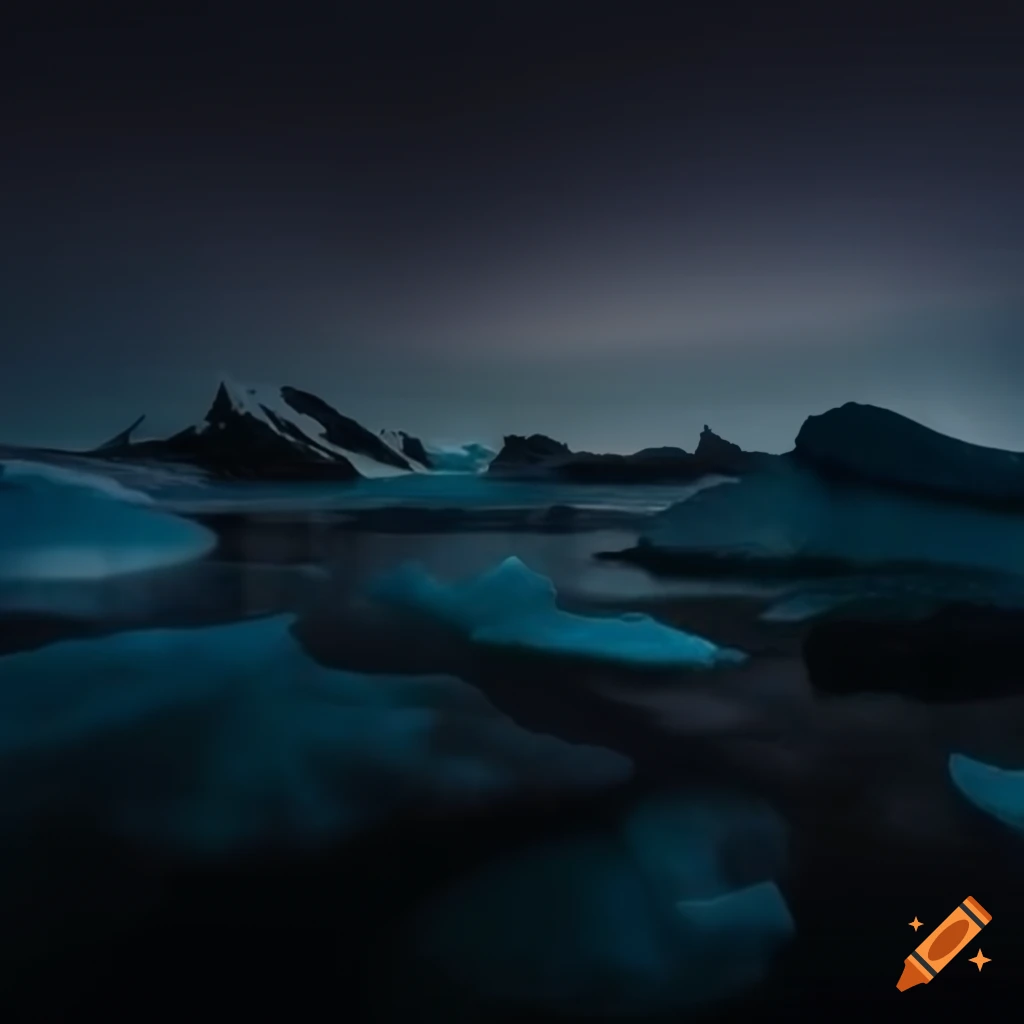 Dark icy landscape with occultist vibes on Craiyon