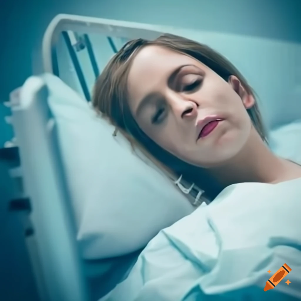 Unconscious patient lying in hospital bed on Craiyon