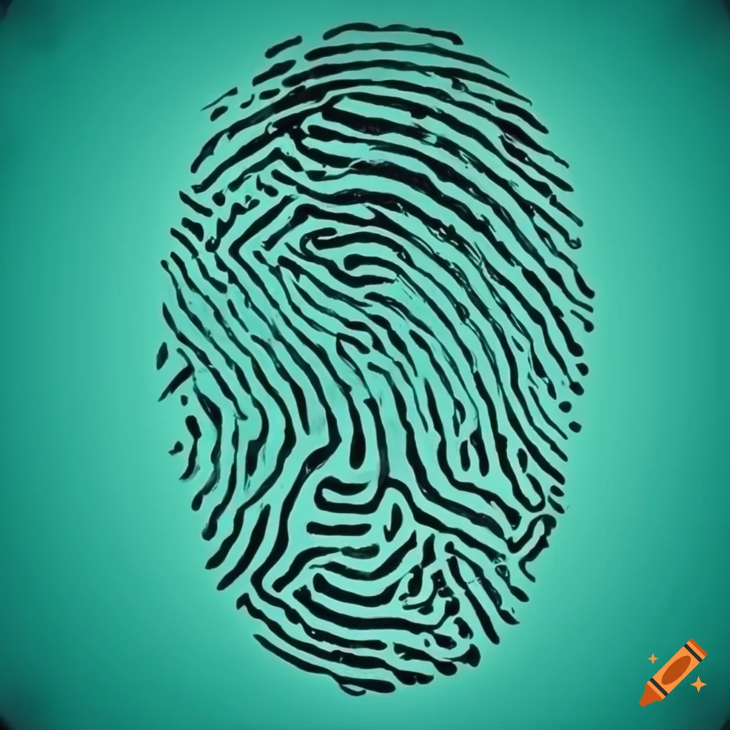 Hidden fingerprint design in teal color without a face on Craiyon