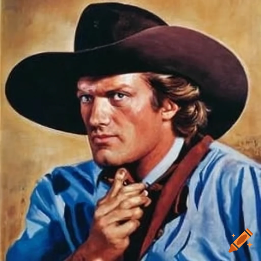 Richard dawson kiel in cowboy hat by norman rockwell on Craiyon