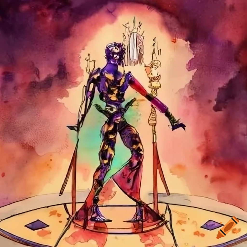 JJBA Stand - Iron Maiden humanoid appearance with obsidian-like ...